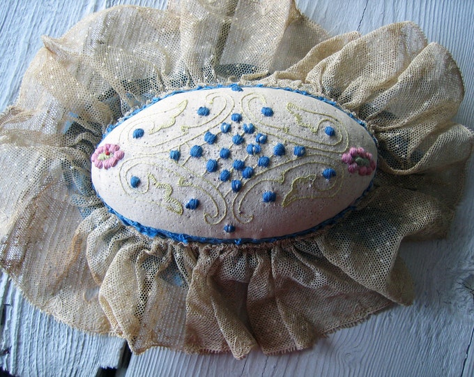 Large Antique Victorian Embroidered Pin Cushion (ref: A-5717 Box 1) - Etsy