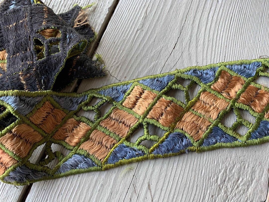 1 Yard Antique Victorian Cut Out Embroidered Trim Art Deco ref: A-5664 ...