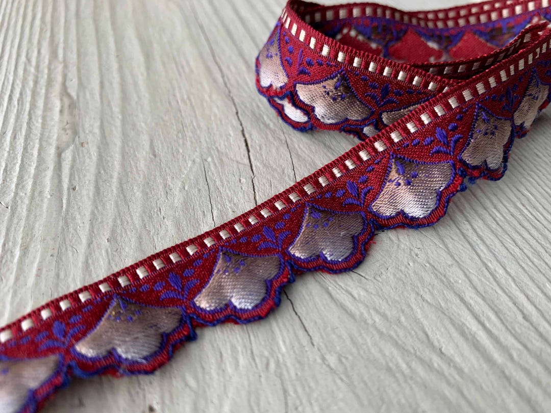 28 Inches Antique French Embroidered Ribbon Trim (ref: B-147 Box 6) - Etsy