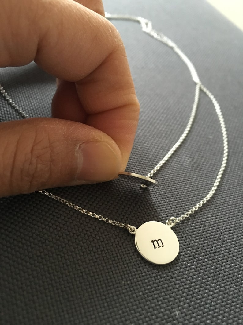 Layered Initial Necklace Gold, Double Layer Initial Necklace, Double ...