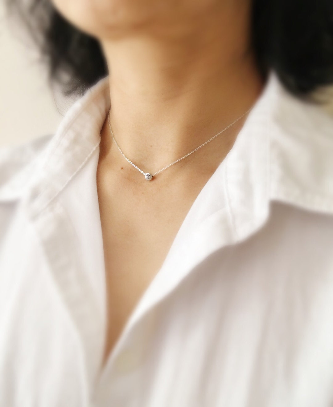 Evil Eye Necklace Silver, Evil Eye Bead Necklace, Small Evil Eye ...