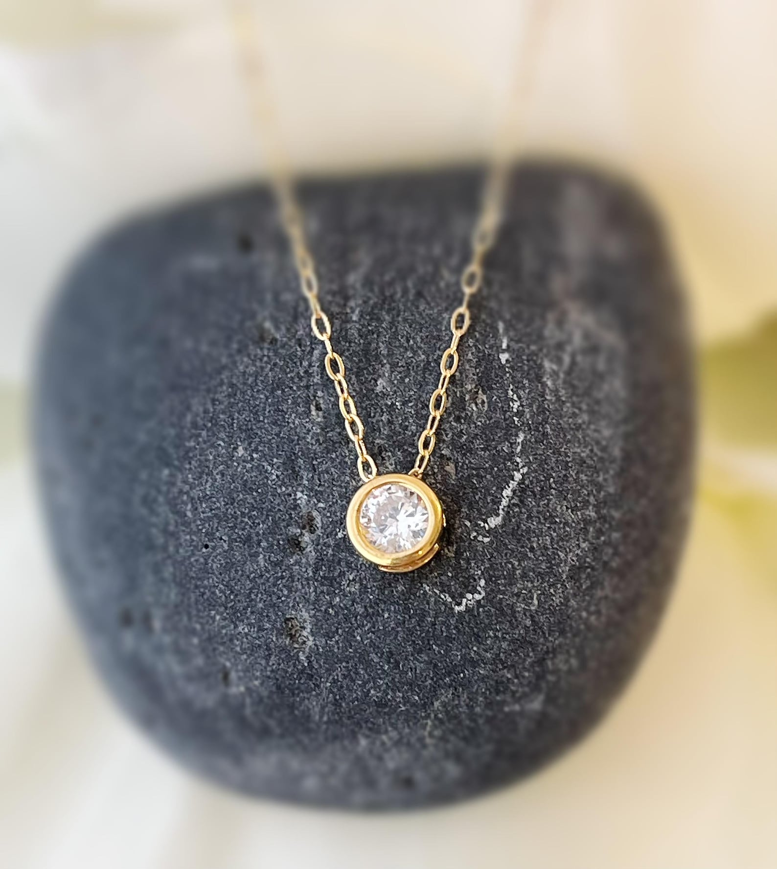 Single Diamond Necklace, Solitaire Diamond Necklace, Small Diamond ...