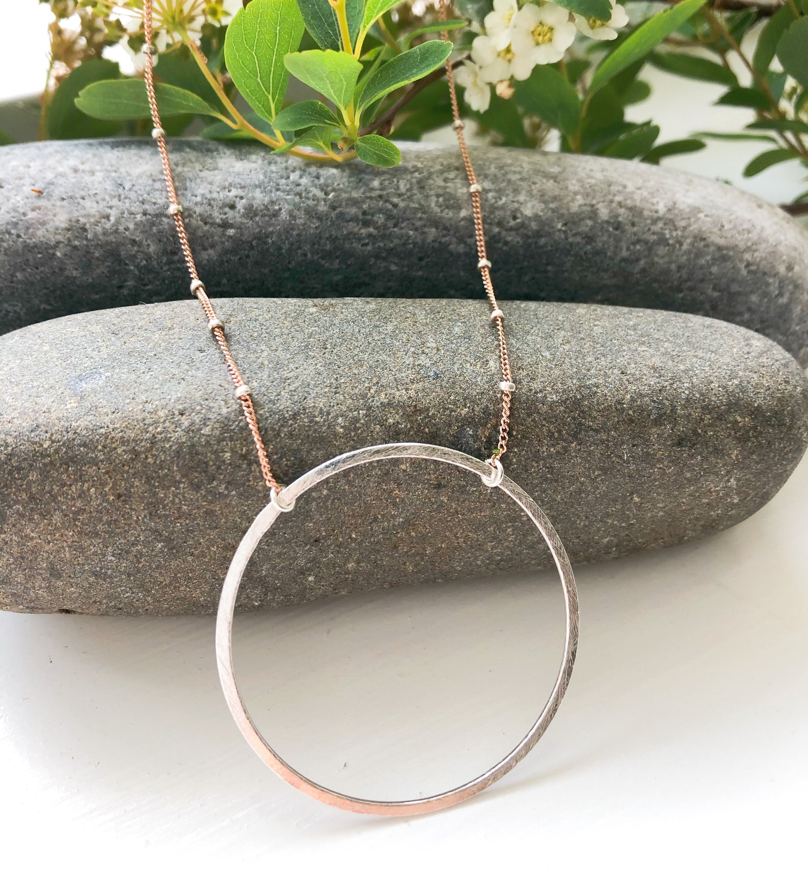 Large Circle Necklace Large Gold Circle Necklace Gold Karma - Etsy
