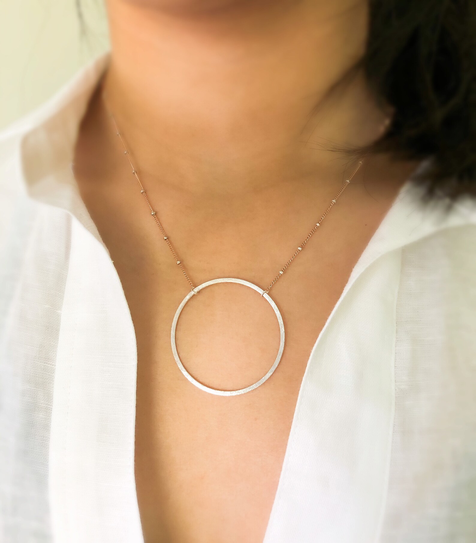 Large Circle Necklace Large Gold Circle Necklace Gold Karma - Etsy