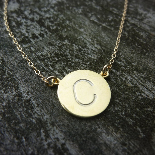 Initial Necklace Gold - Etsy