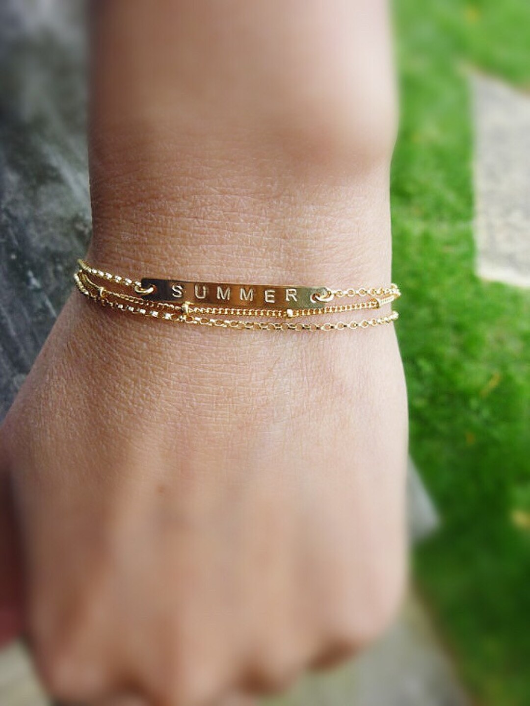 Personalized Bracelet Set, Initial Bracelets, Layered Bracelet, Name ...