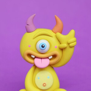 Random Peace Monster Littlelazies | 1 Miniature Monster Polymer Clay ...