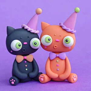Random BIRTHDAY-CAT Littlelazies | 1 Miniature Monster Polymer Clay ...