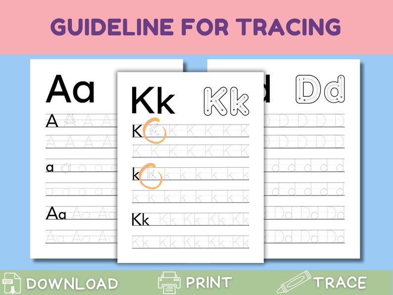 Alphabet Tracing Printable Worksheet | Uppercase and Lowercase Trace ...