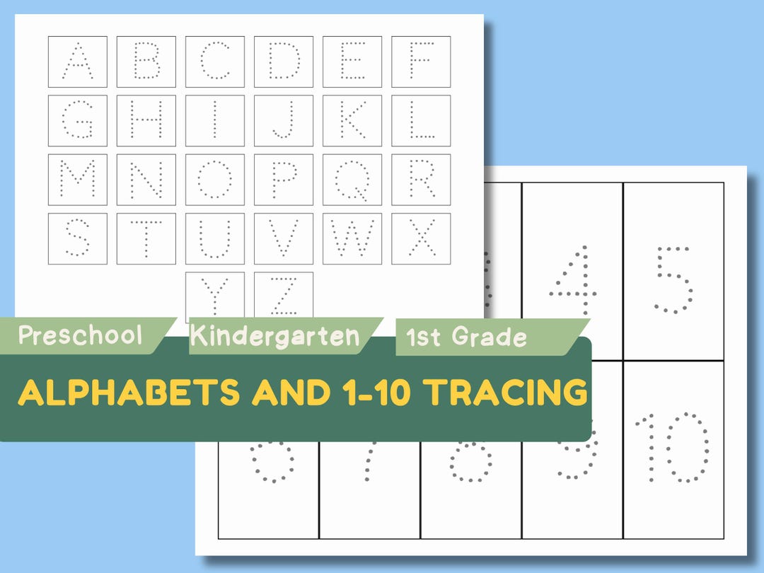 Alphabet & Number 1-10 Tracing Worksheets, Letters Writing Practice ...