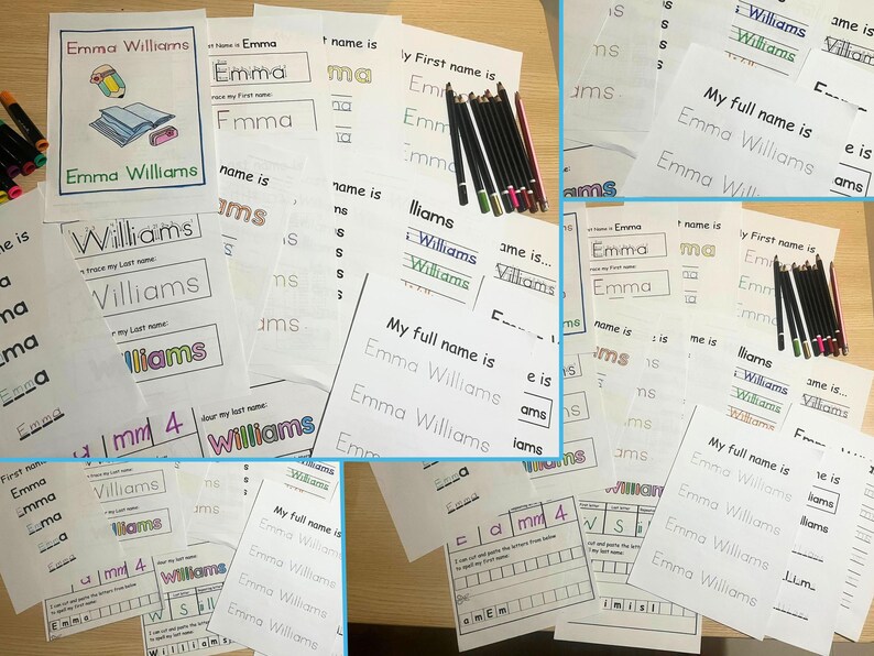 Custom Full Name Tracing Worksheets Personalized Name Pages Handwriting ...