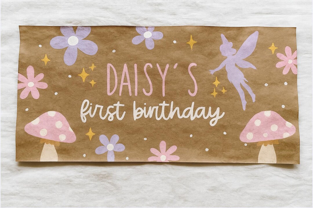 Custom Fairy Bloom Banner: DIY Printable Party Decor (PDF Template) - Etsy