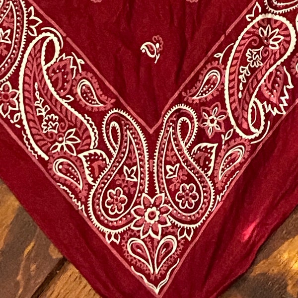 Burgundy Bandana - Etsy