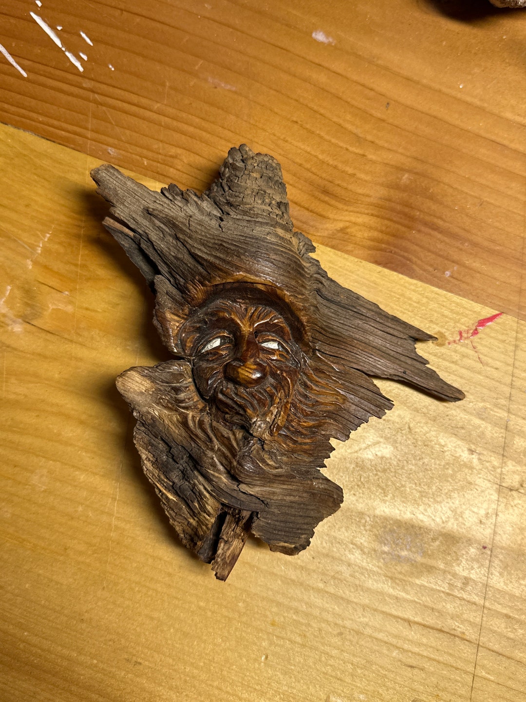 Vintage Don MARLIN Wood SPIRIT TREE Carving Folk Art Outsider Carved ...