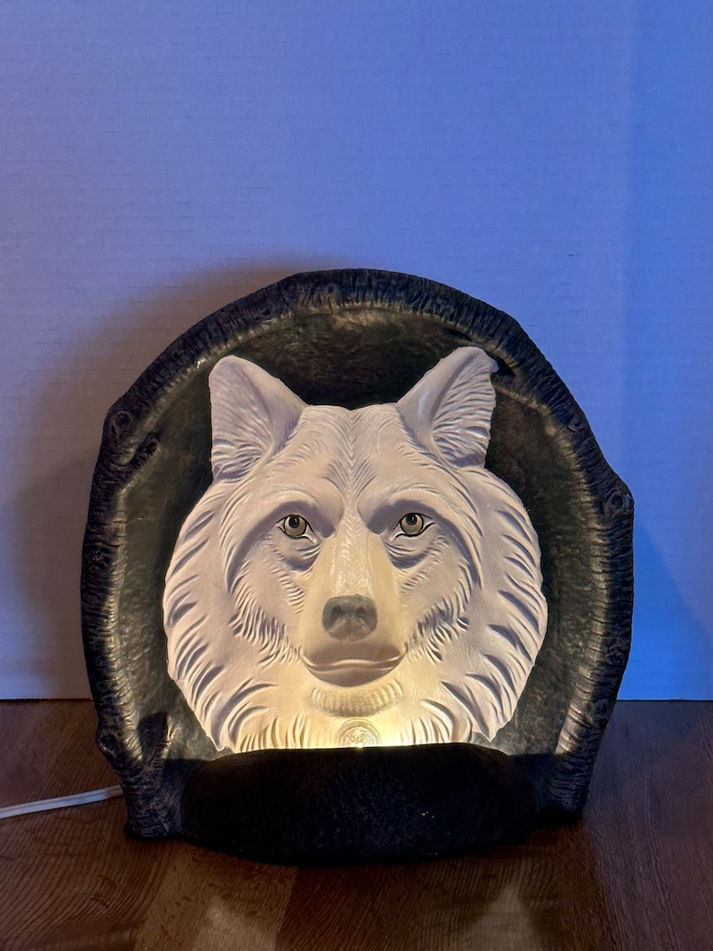 1970s Awesome Vintage Ceramic WOLF Table Lamp Night Light - Etsy