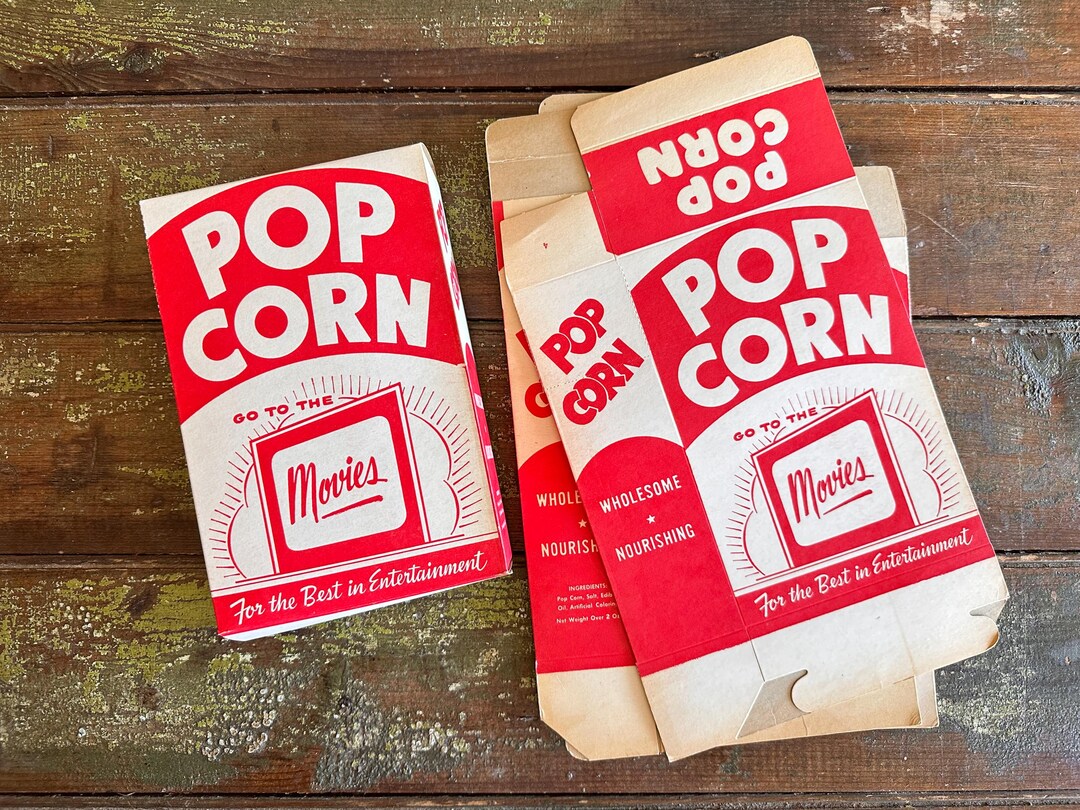 Vintage Lot 10 POPCORN Boxes 1950’s Movie Theater Souvenir Pop Graphics ...