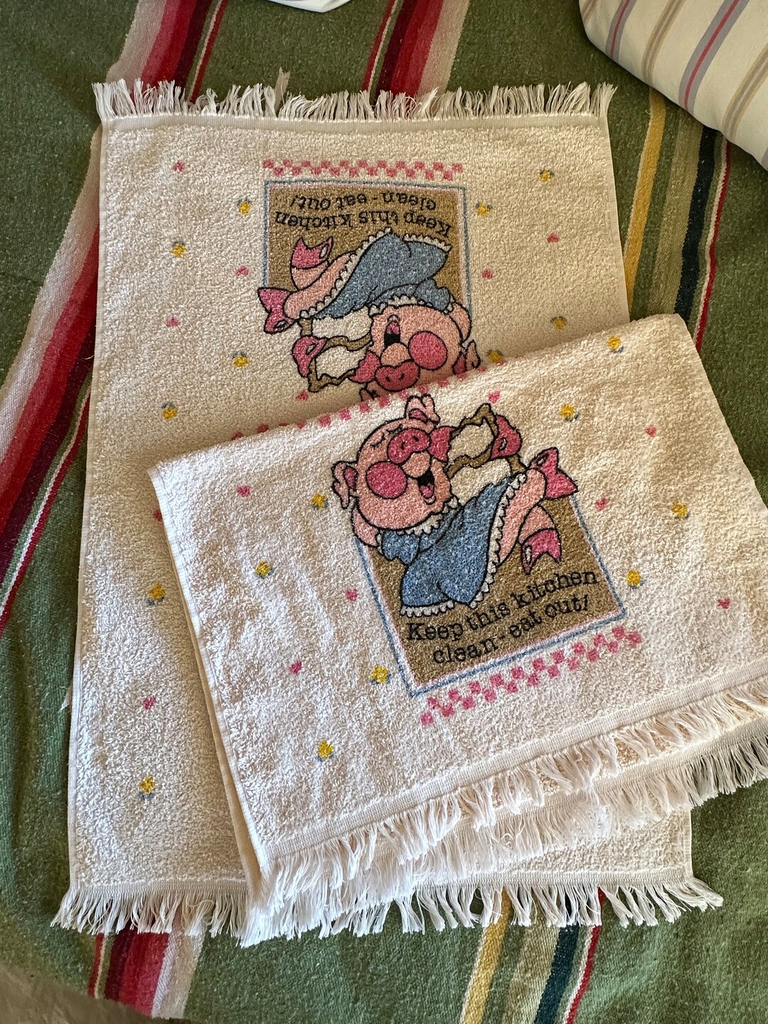 Pr Cool 80s PIG Novelty KITCHEN TOWELS Vintage Piggies Keep - Etsy