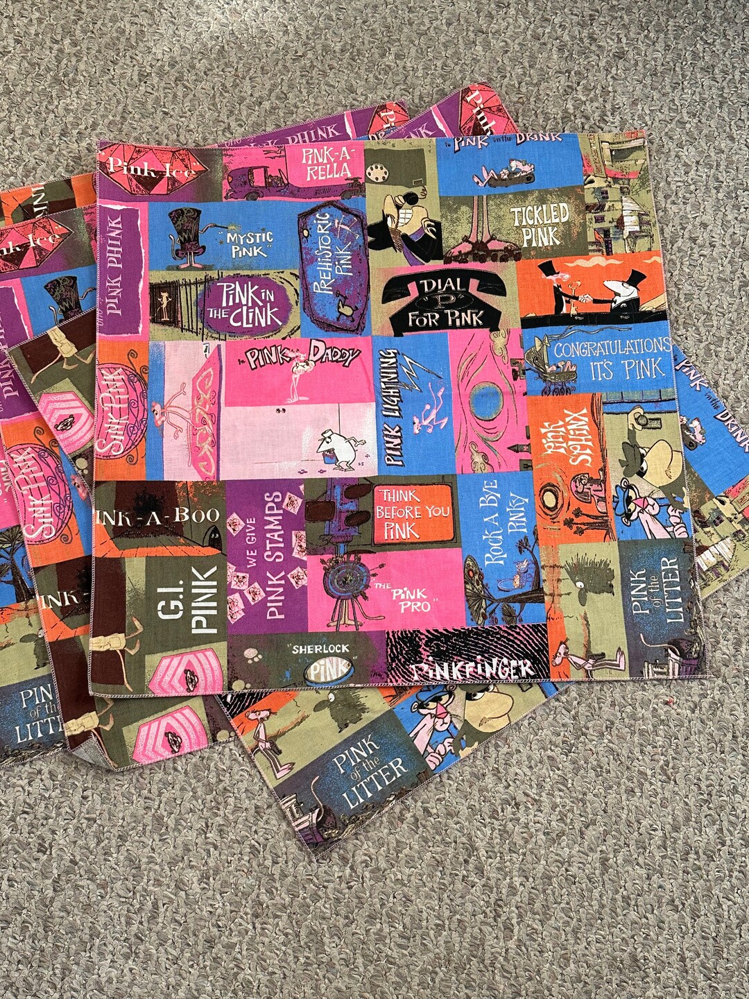 Vintage Pink Panther Cloth Napkins: 1960s-70s Cartoon Print - Etsy