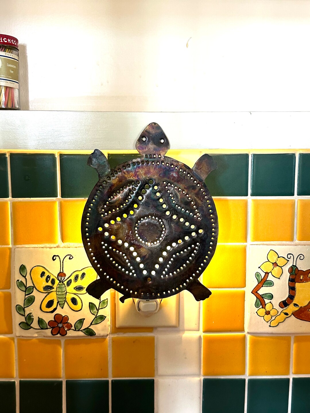 Vintage Punched Tin Tortoise Night Light: 1980s Turtle Lamp - Etsy