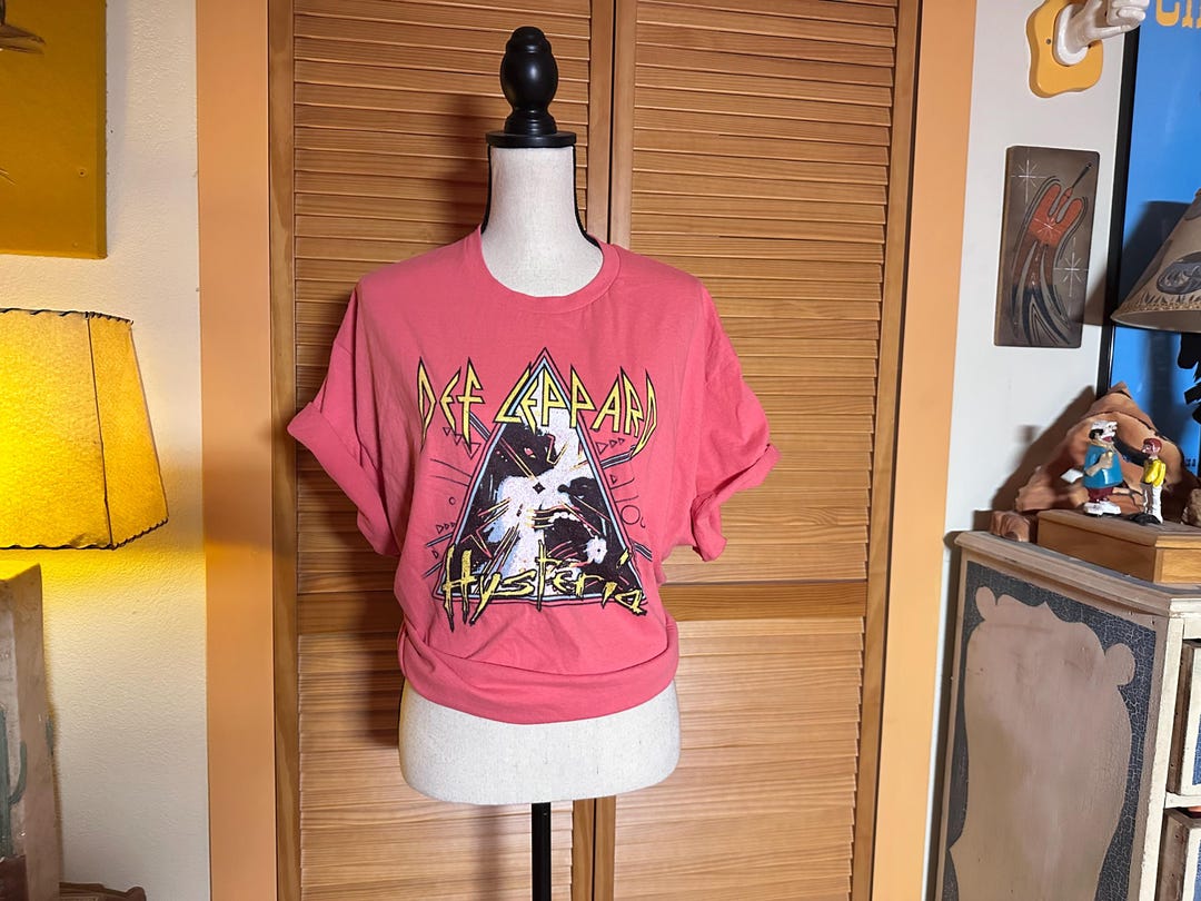 Retro Def Leppard Hysteria Concert T-shirt - Hot Pink XL - Etsy