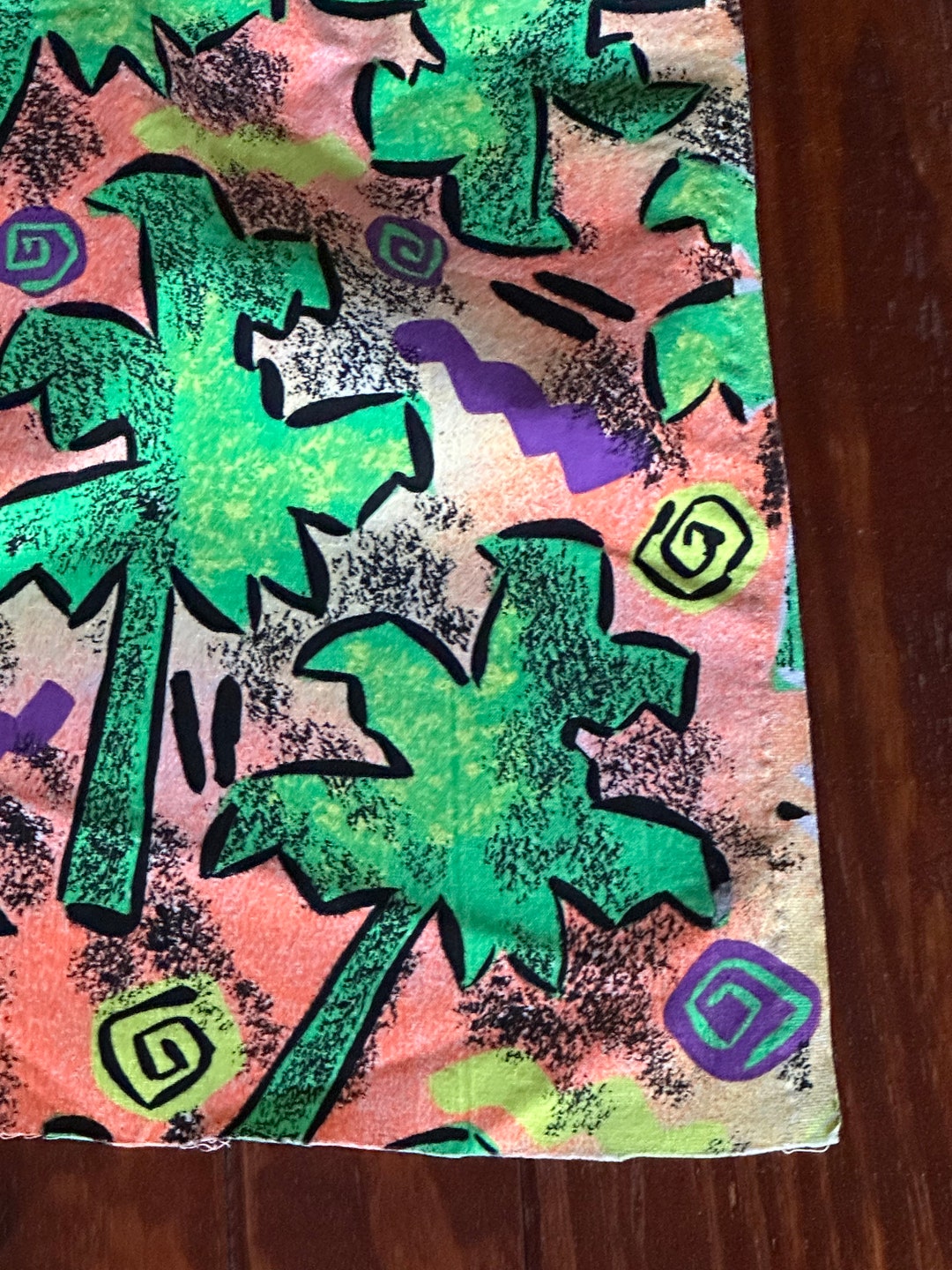 Vintage Awesome 80s PALM TREE FABRIC Abstract - Etsy