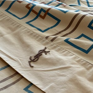1976 YSL Mod Vintage Bed Sheets GEOMETRIC Flat & Fitted Full Bedding ...