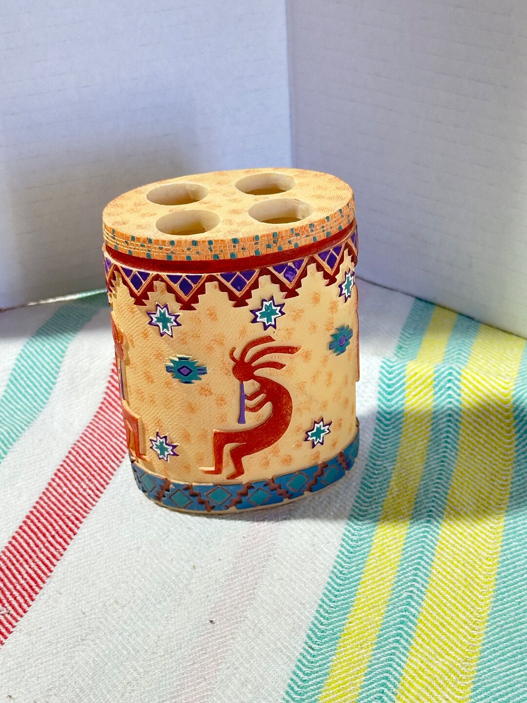 Southwest 80s Vintage Kokopelli TOOTHBRUSH Holder Bathroom Decor Spirit ...