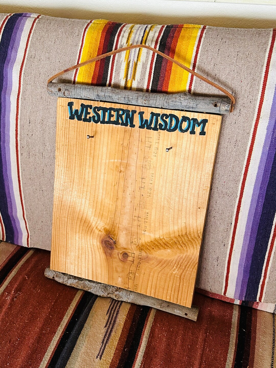 NOVELTY Sign WESTERN WISDOM Folk Art Wood Rustic Hand Made Note Memo ...