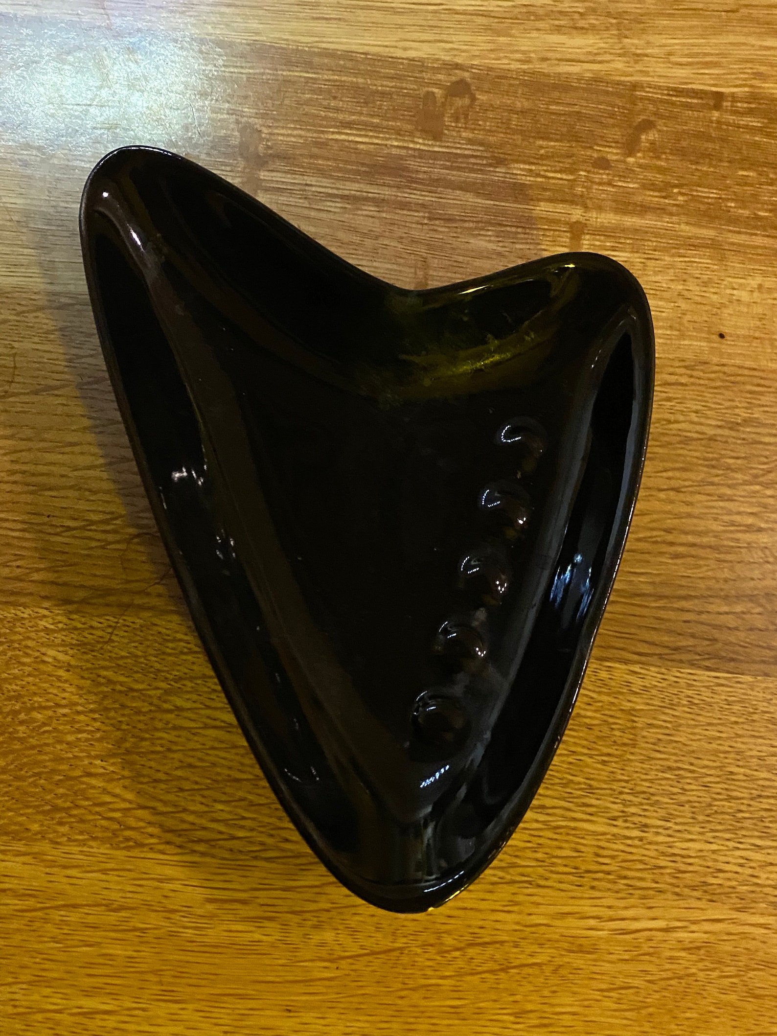 Vintage MCM Black BOOMERANG ASHTRAY | Etsy