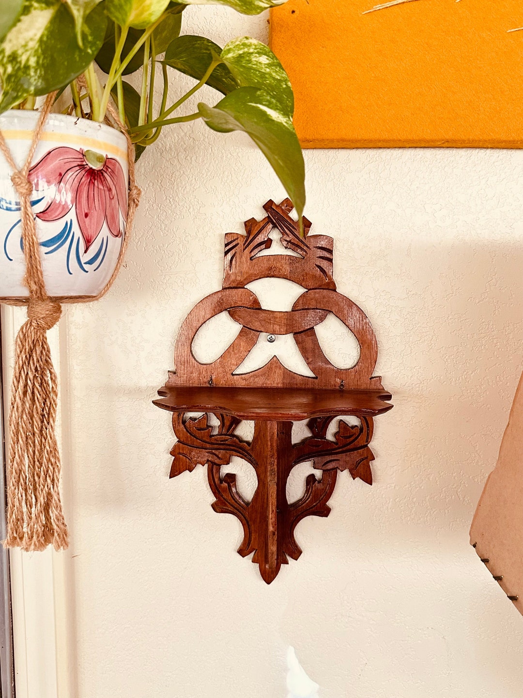 Antique Odd FELLOWS IOOF F L T Wooden SHELF Hand Made Vintage Masonic ...