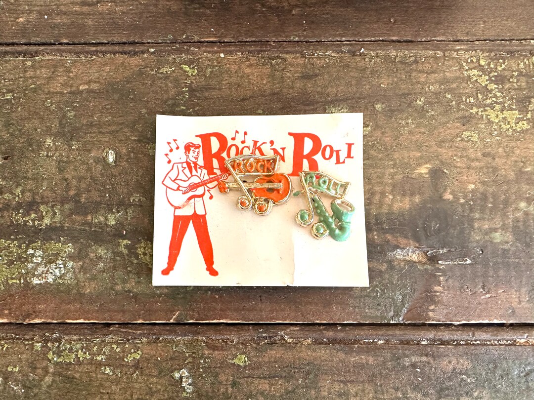 1960s ROCK N ROLL Brooch ELVIS Pins Dead Stock on Card - Etsy