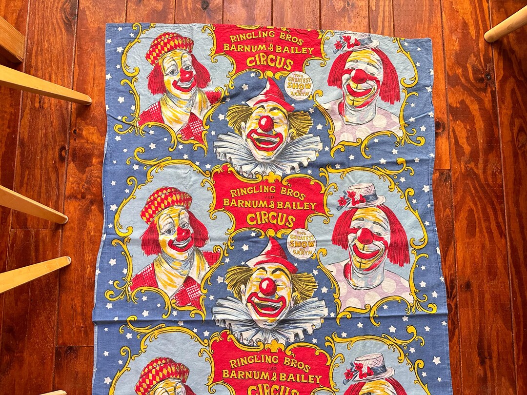 Vintage Ringling Bros Circus Fabric Panel: 1970s Cotton Textile - Etsy