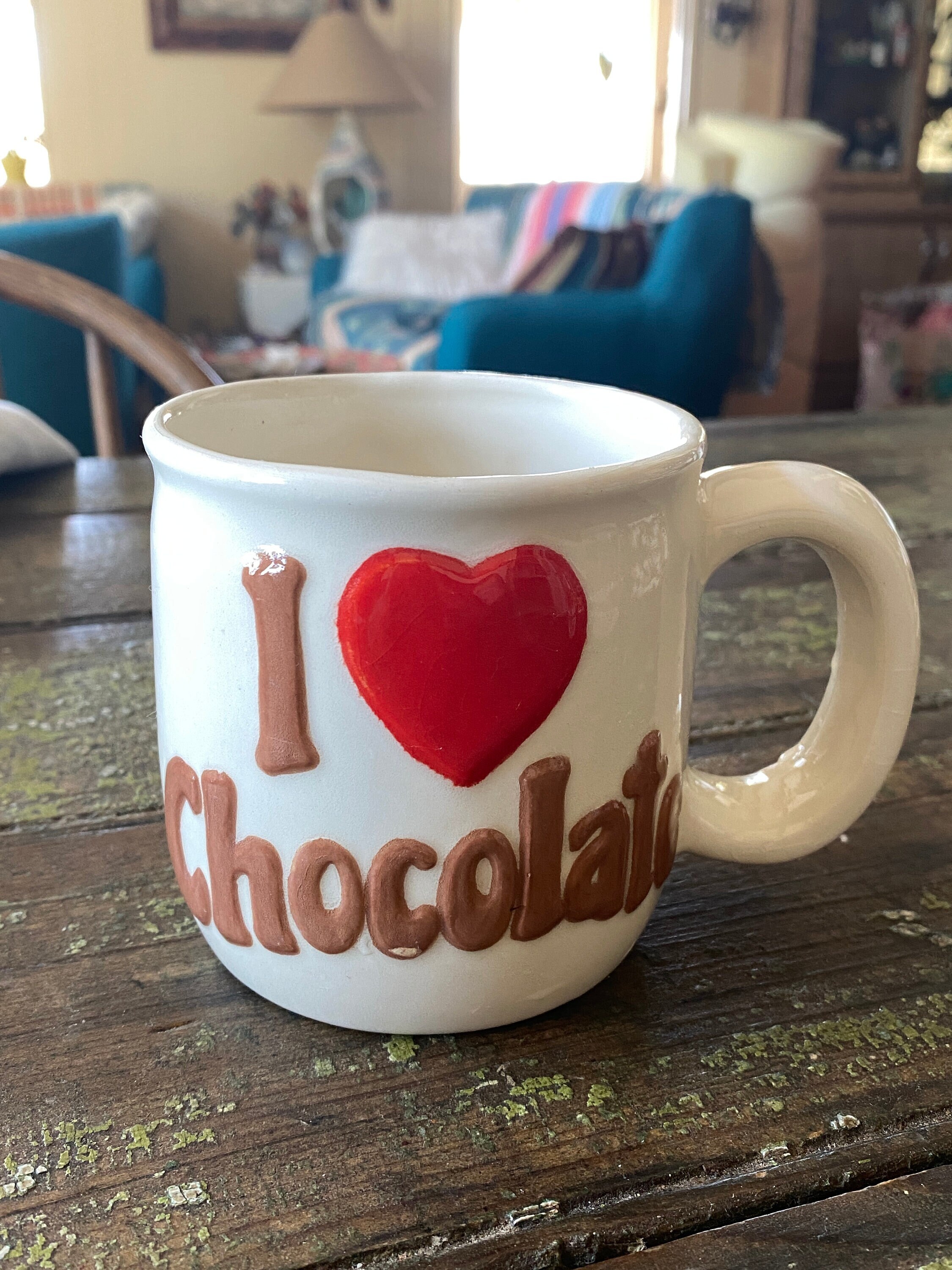 Vintage I HEART CHOCOLATE MUG Coffee Cup Love - Etsy UK