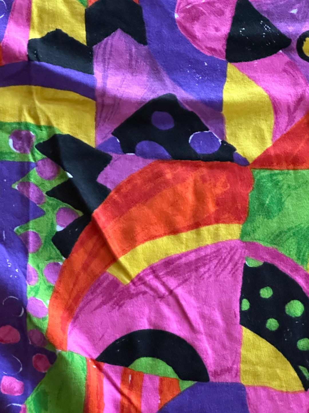 80s Vintage Material BAUHAUS Design FABRIC Colorful Knit Sweat Shirt ...