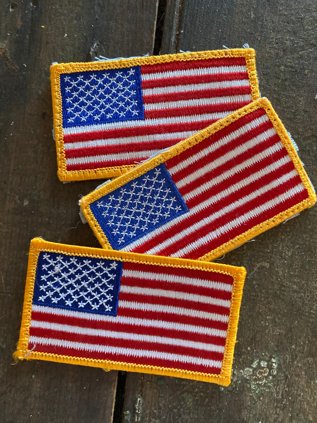 3pc VINTAGE AMERICAN Flag Iron on PATCHES Flags July 4th U S A - Etsy