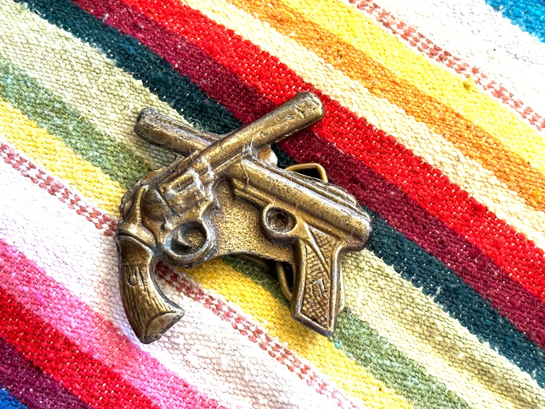 Vintage Pistol Gangster Double GUN BELT BUCKLE Pants Buckle Guns Nra ...