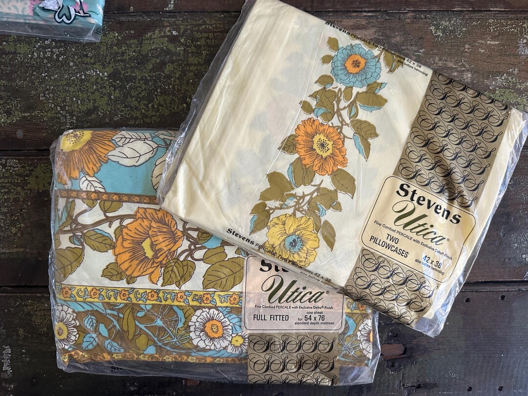 Vintage STEVENS Utica SHEET Castle Garden Full Fitted Dead Stock ...