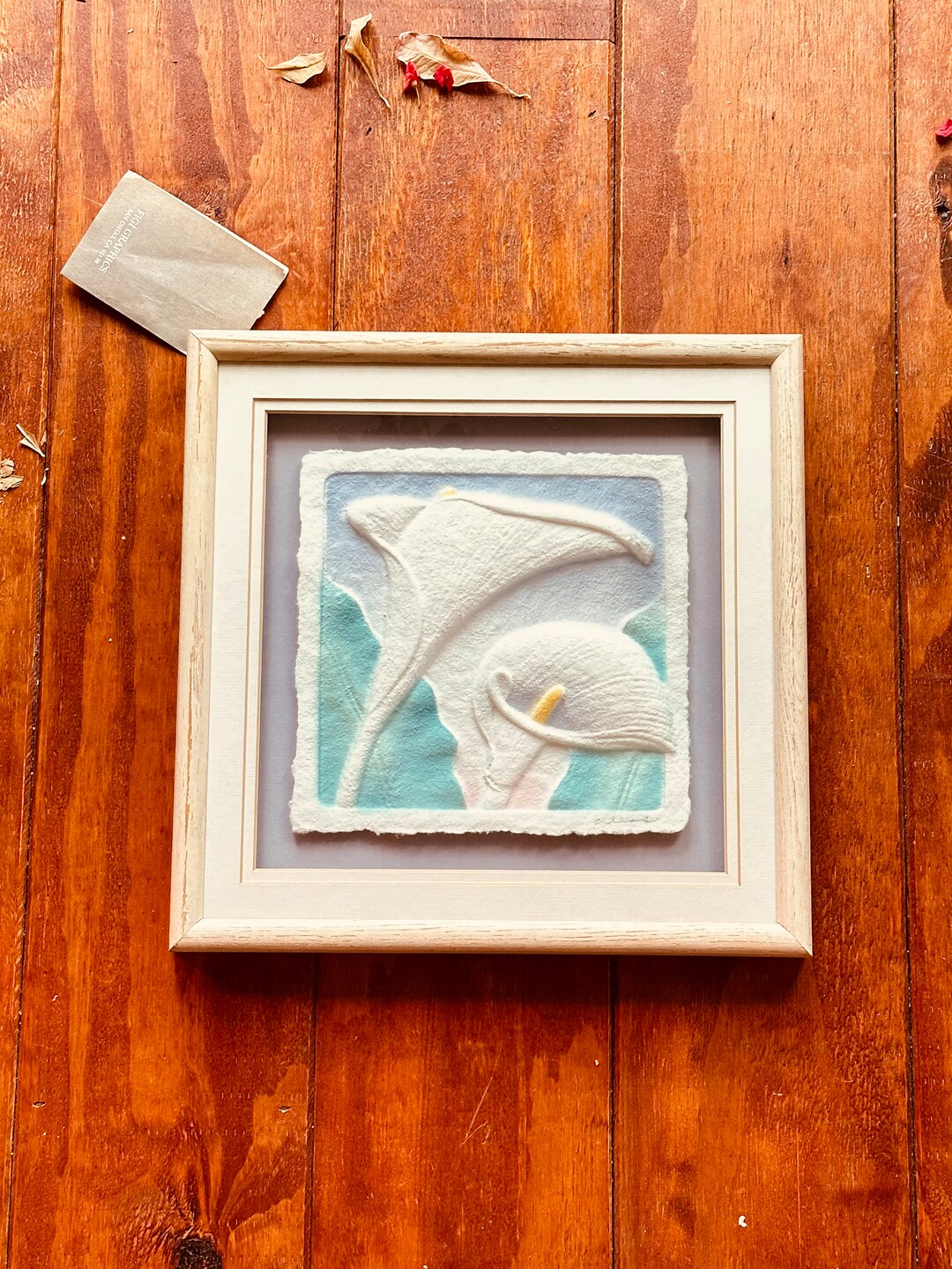 Vintage ORCHID Figi Art Painting on PAPER Southwestern PICTURE Framed ...