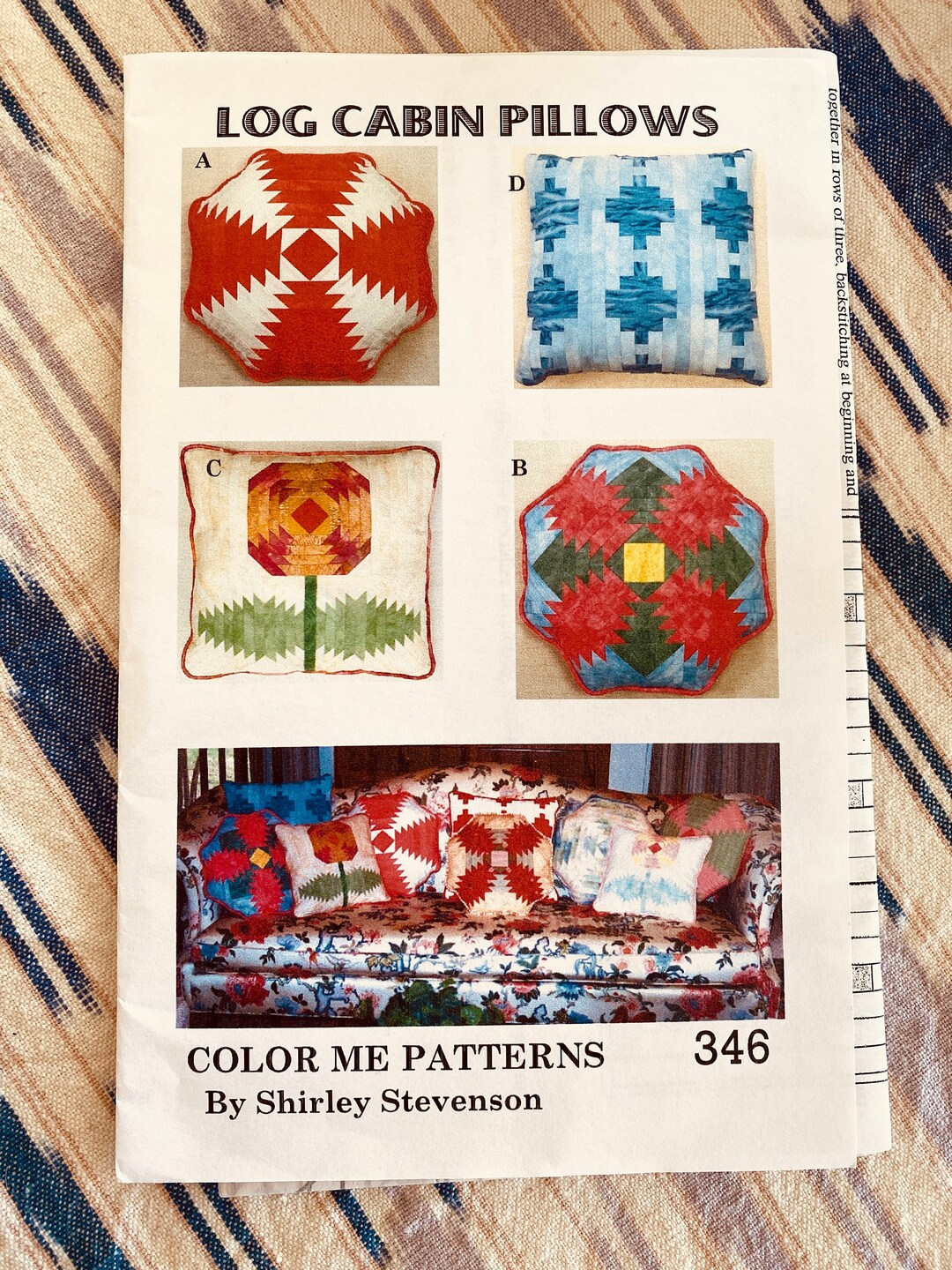 Vintage Log Cabin Pillow Patterns: Patchwork Quilt Designs Pattern Not ...