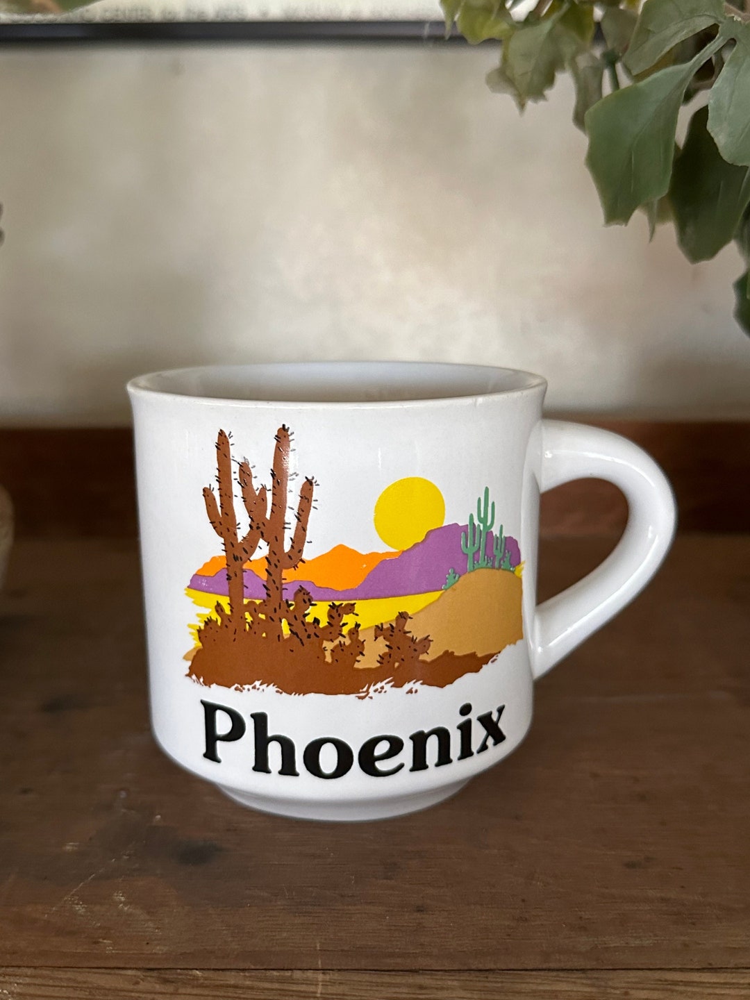 Vintage Phoenix ARIZONA Sunset Cactus SOUVENIR Coffee Mug Saguaro ...