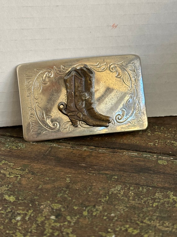 CooL 1950’s ViNTAGE Western RoDEO BELT BUCKLE Silver … - Gem