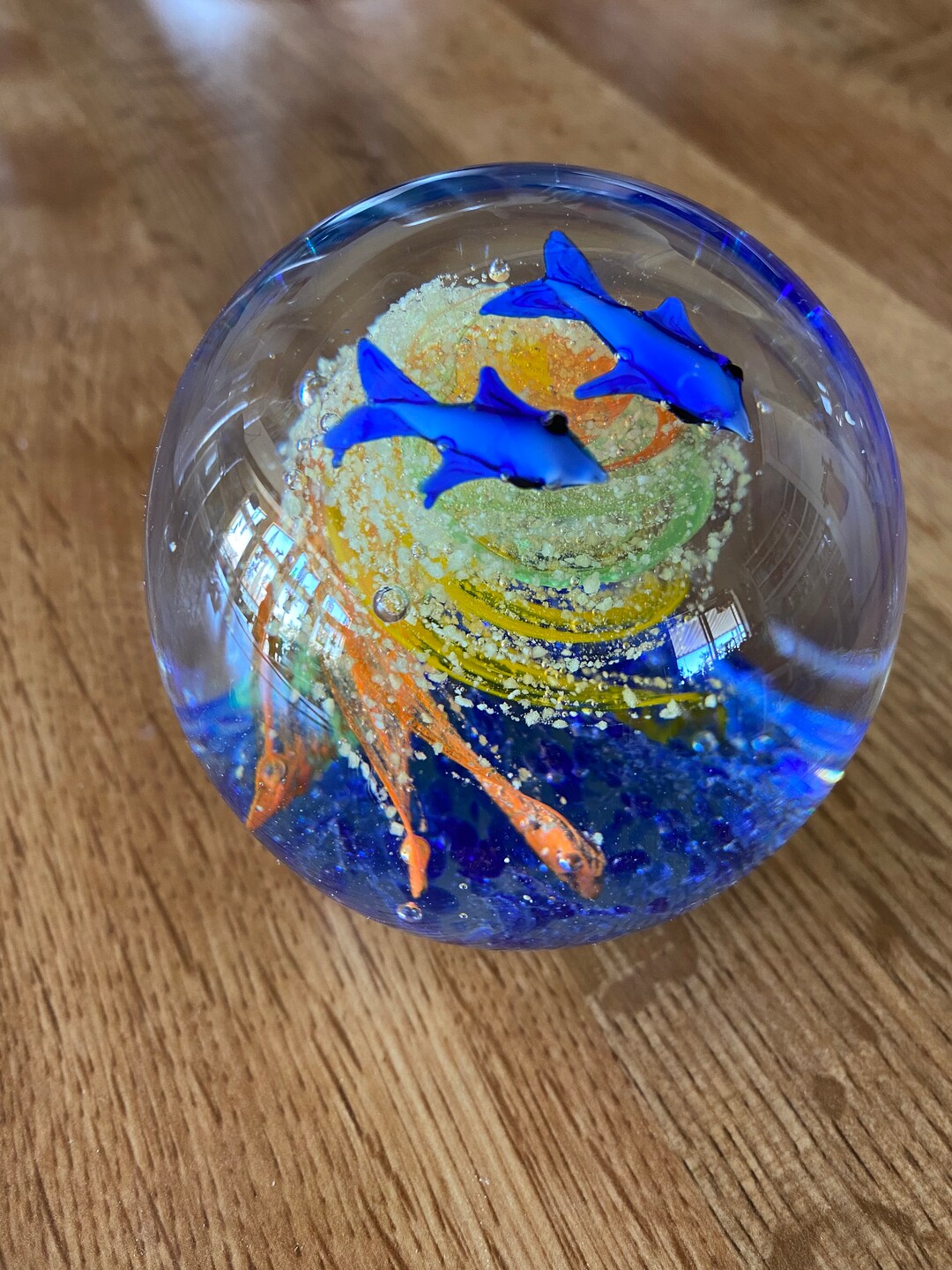 Cool PAPERWEIGHT W Fish Vintage Heavy BLOWN GLASS Egg - Etsy