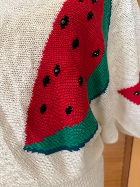 1980’s ViNTAGE WATERMELON SWEATER Summer KnIT Dolman … - Gem