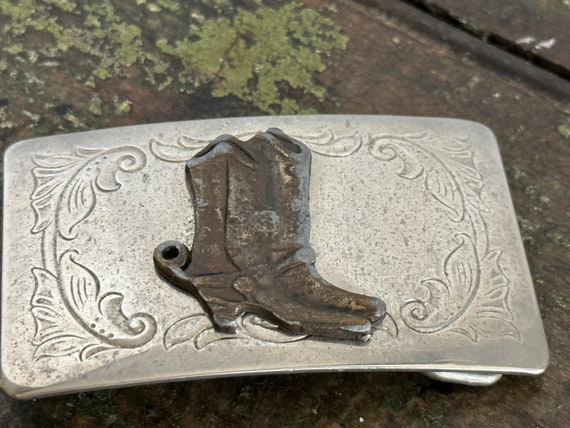 CooL 1950’s ViNTAGE Western RoDEO BELT BUCKLE Silver … - Gem