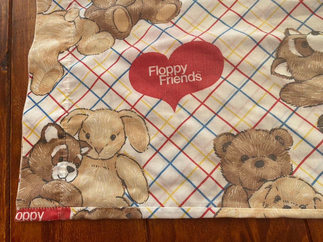 Vintage 70's FLOPPY FRIENDS PILLOWCASE Hearts & Bears Kids Children's ...