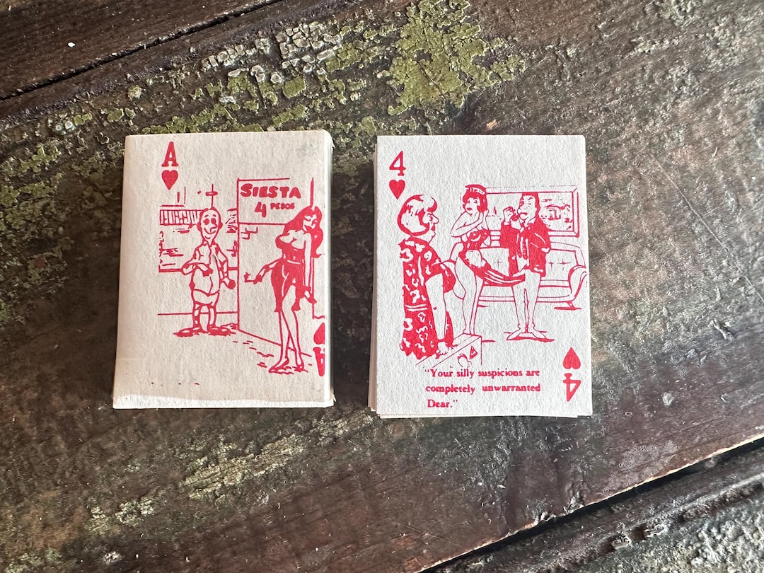 2 Vintage MINI DECK of Dirty Cartoon Playing CARDS Funny Tijuana Cards ...