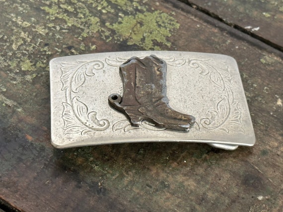 CooL 1950’s ViNTAGE Western RoDEO BELT BUCKLE Silver … - Gem
