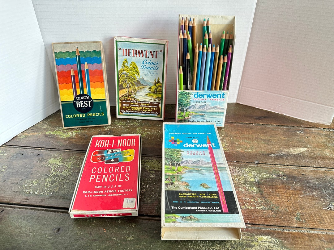 Lot Vintage DERWENT Color PENCIL DISPLAY Boxes Dixon Box & Koh-i-nor ...