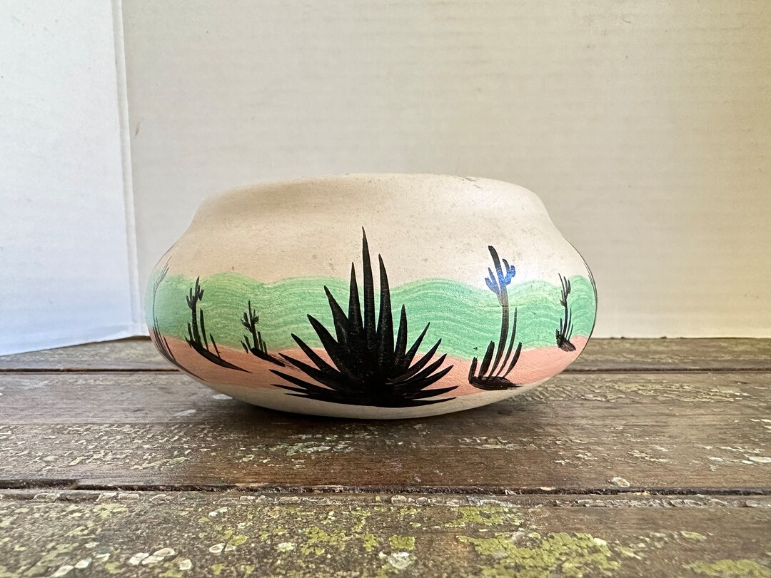 Vintage Southwestern PLANTER NAVAJO POT Cactus Southwest Bowl Vase ...