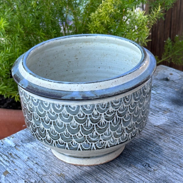 Blue and White Fish Bowl Planter - Etsy